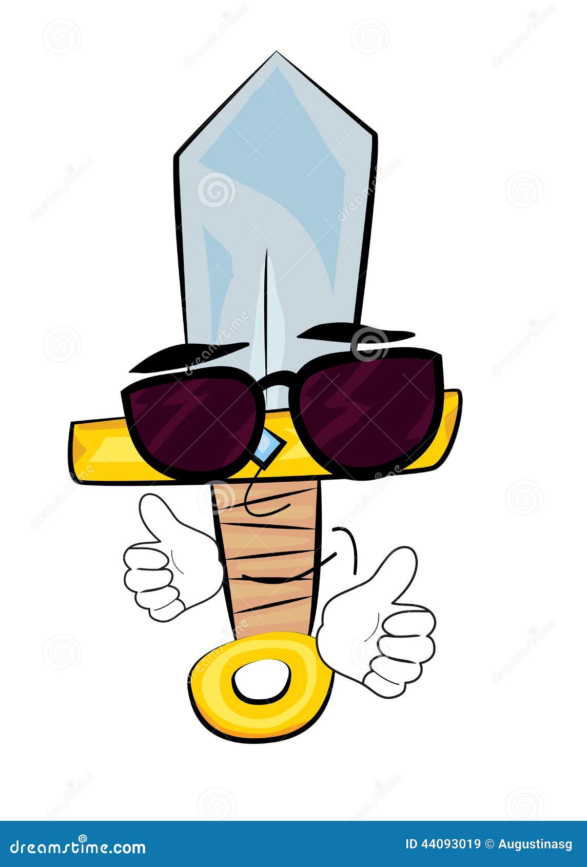 Cool dagger cartoon stock illustration. Illustration of thumbs - 44093019