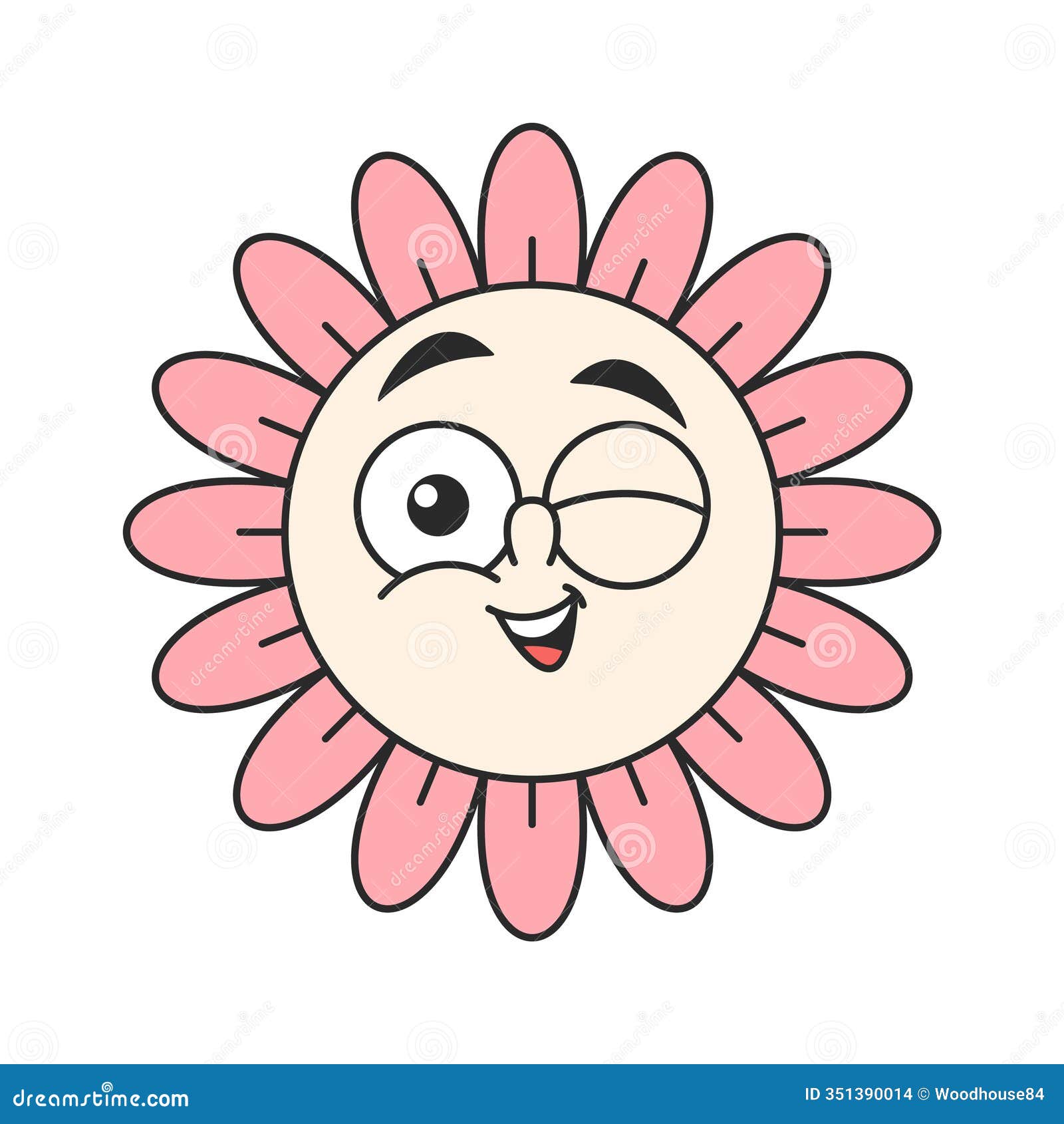 Cool Daisy Flower Winking Eye Vector Illustration | CartoonDealer.com ...