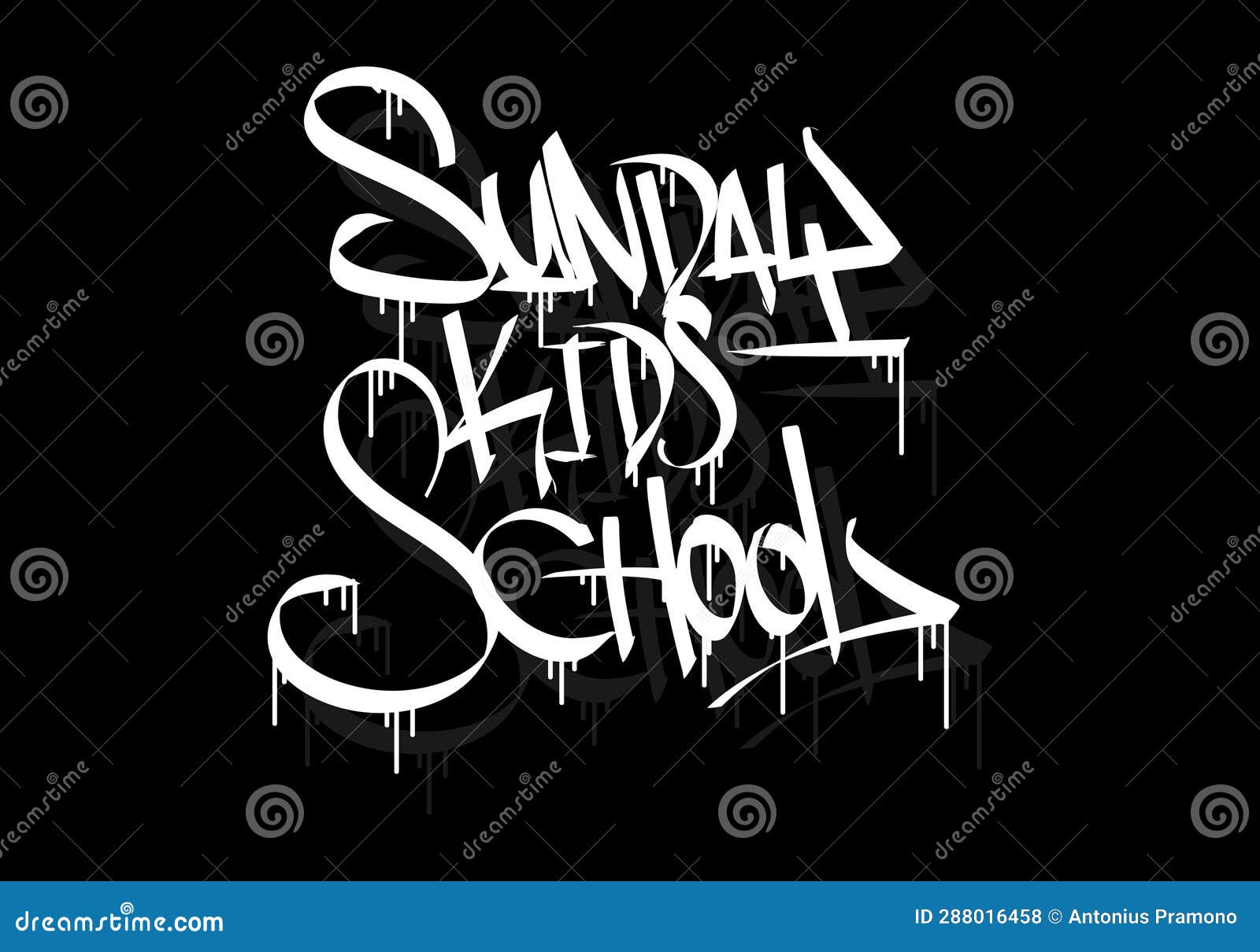SUNDAY KIDS SCHOOL Word Graffiti Tag Stock Vector - Illustration of ...
