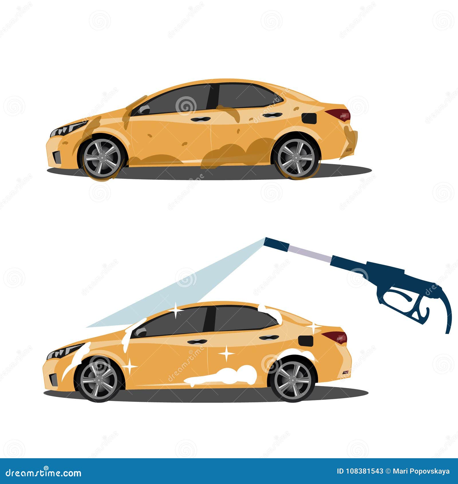 Cool on Dirty and Clean Car. Stock Vector - Illustration of liquid ...