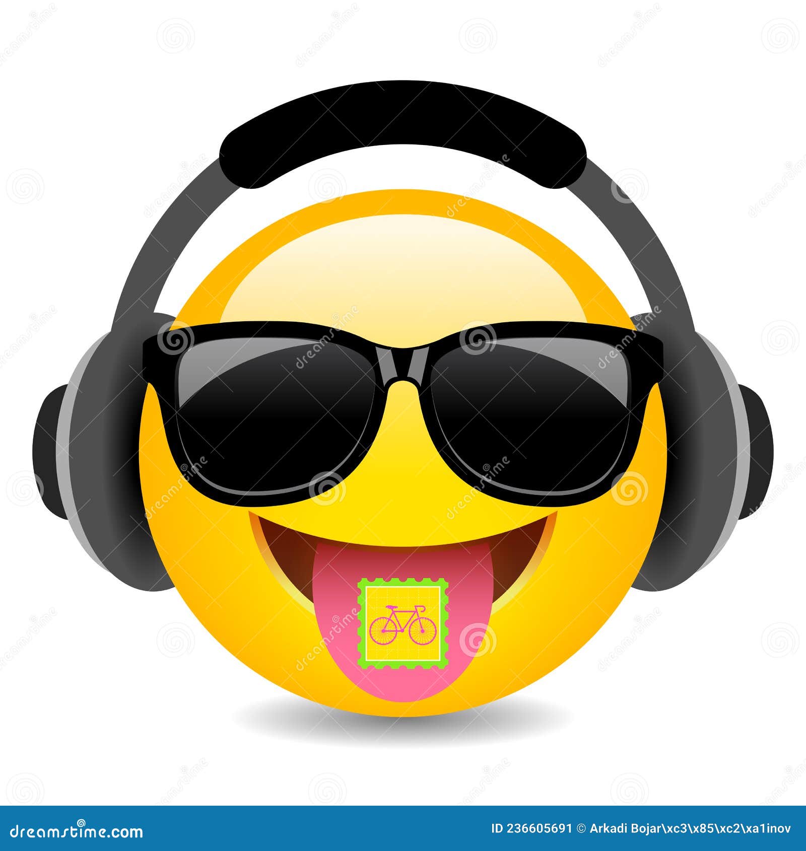 Cool Dj Emoji with Lsd, Vector Cartoon Stock Vector - Illustration of ...