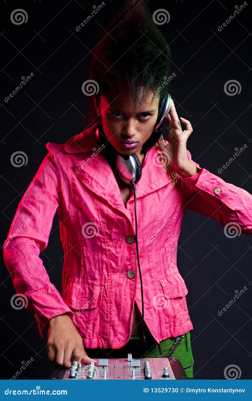 Cool dj in pink jacket stock photo. Image of nightclub - 13529730