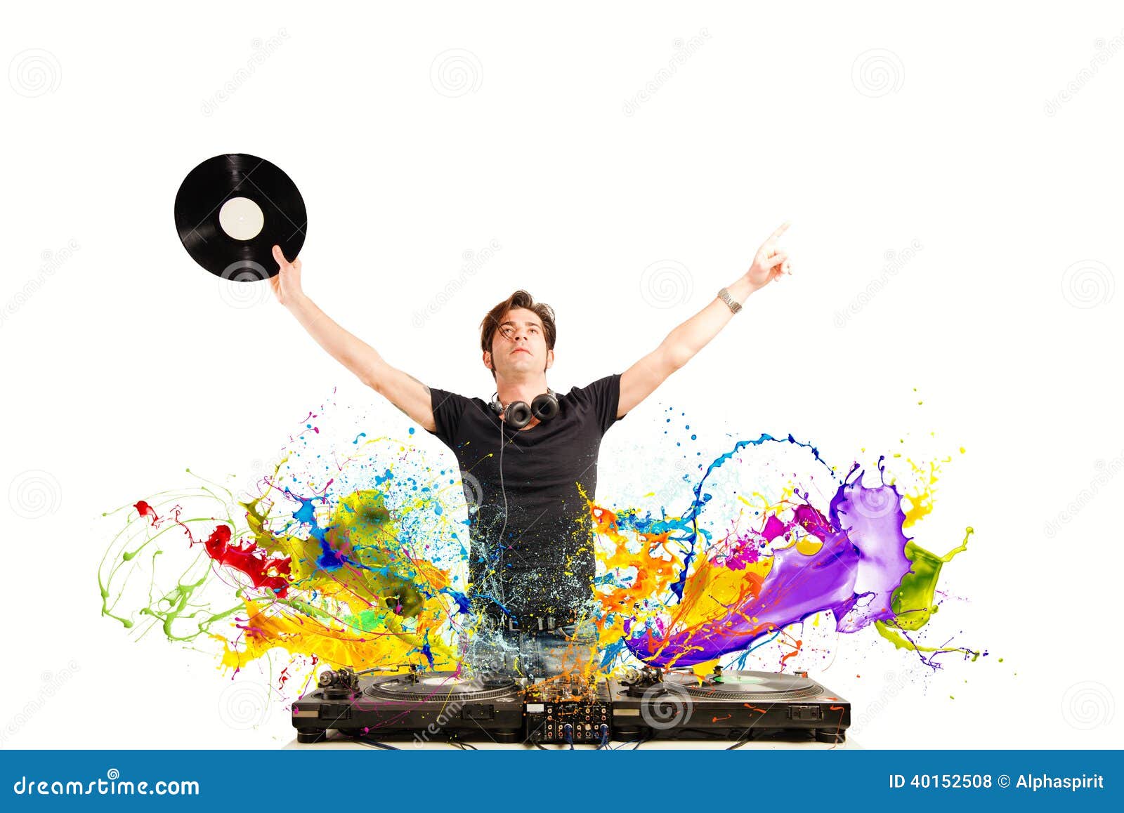 Cool DJ playing music stock photo. Image of effect, control - 40152508