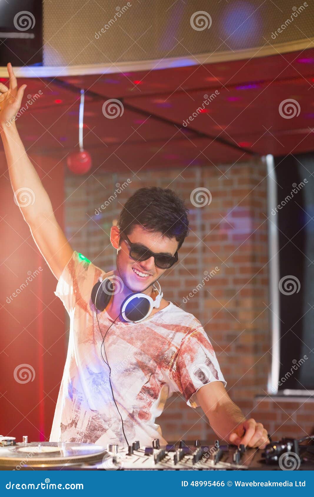 Cool dj spinning the decks stock photo. Image of cool - 48995466
