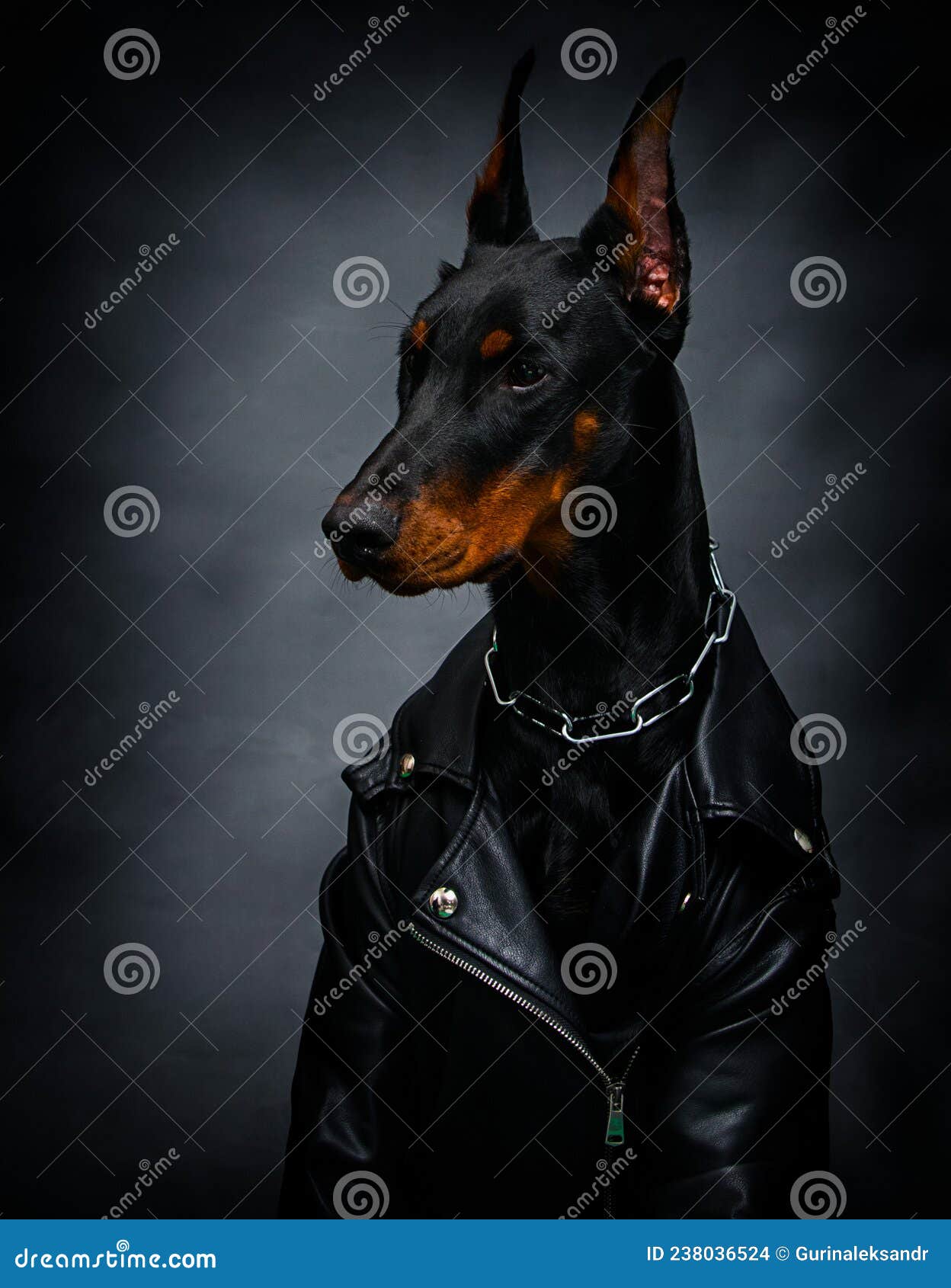 Cool doberman dog stock photo. Image of studio, dangerous - 238036524