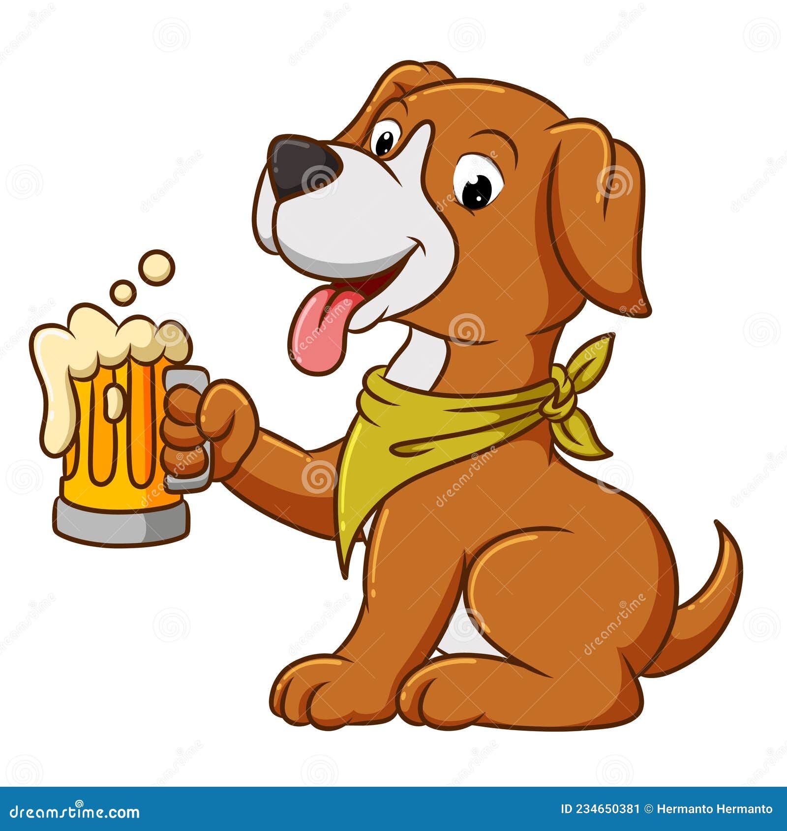 The Cool Dog is Holding the Root Beer Stock Vector - Illustration of ...