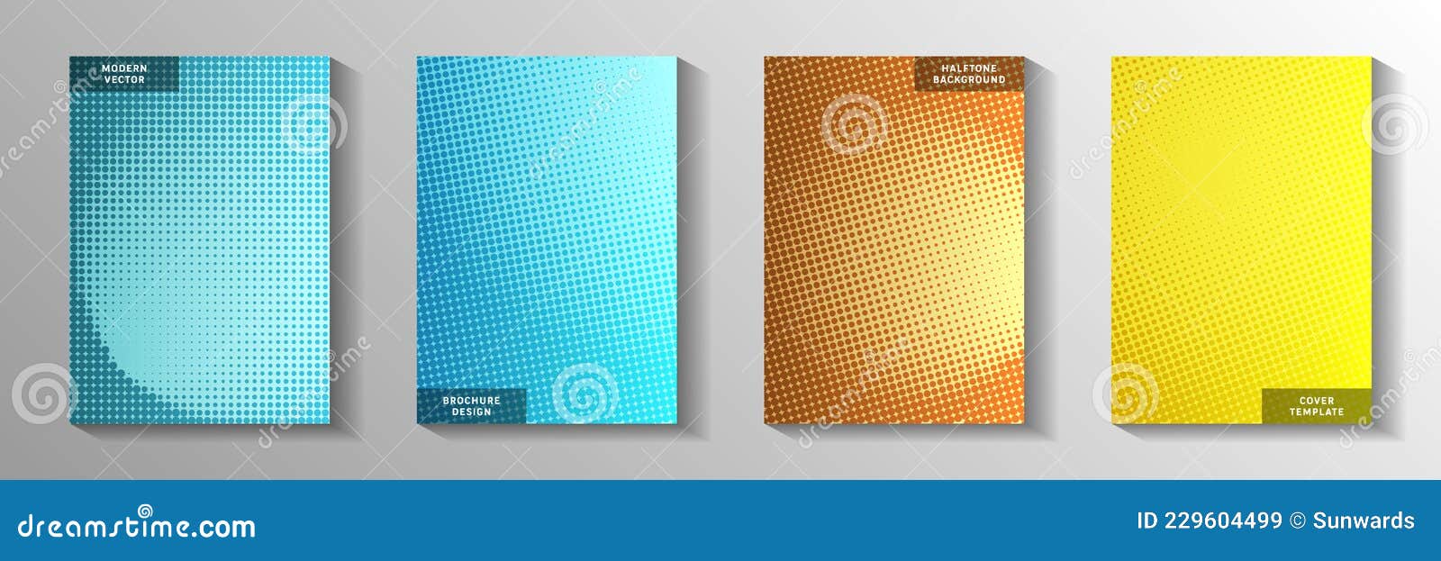 Cool Dot Faded Screen Tone Title Page Templates Vector Collection ...