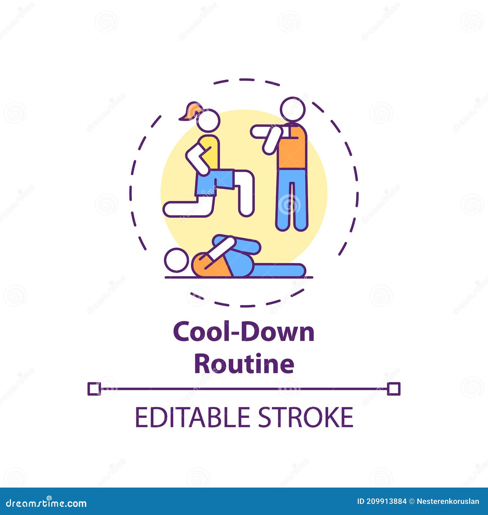 Cool-down Routine Concept Icon Stock Vector - Illustration of home ...
