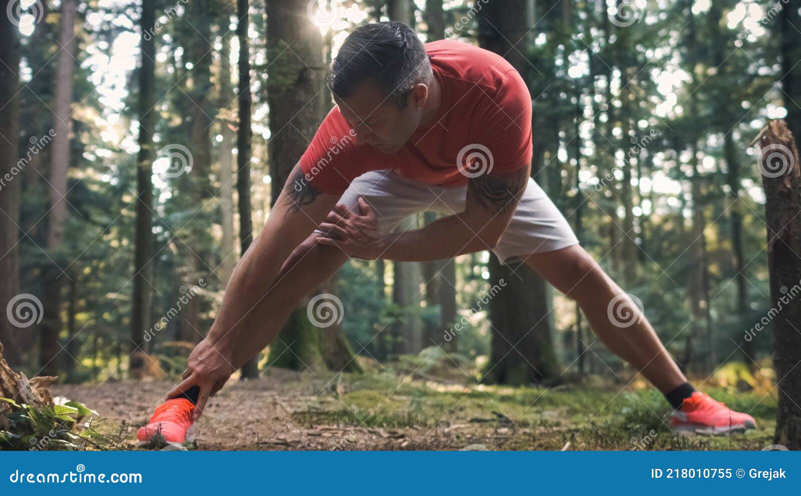 Cool-down Stretching after Running Stock Image - Image of routine ...