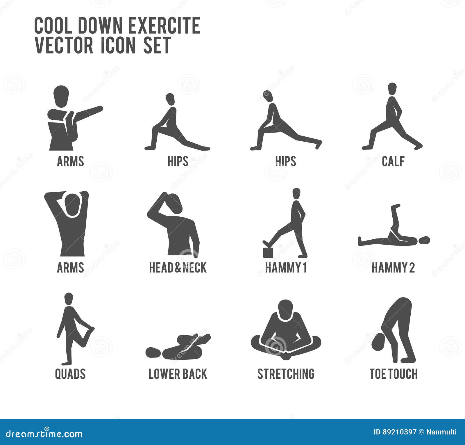 Cool Down Warm Up Exercise Stretching Workout Vector Icon Set Stock ... Cool Down Warm Up Exercise Stretching Workout Vector Icon Set Stock ...