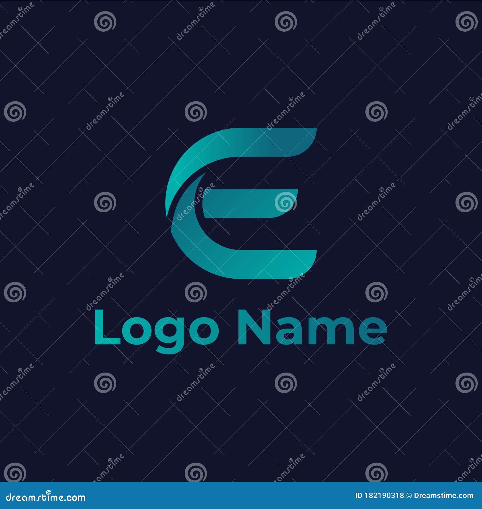 Cool E letter logo vector stock vector. Illustration of circle - 182190318