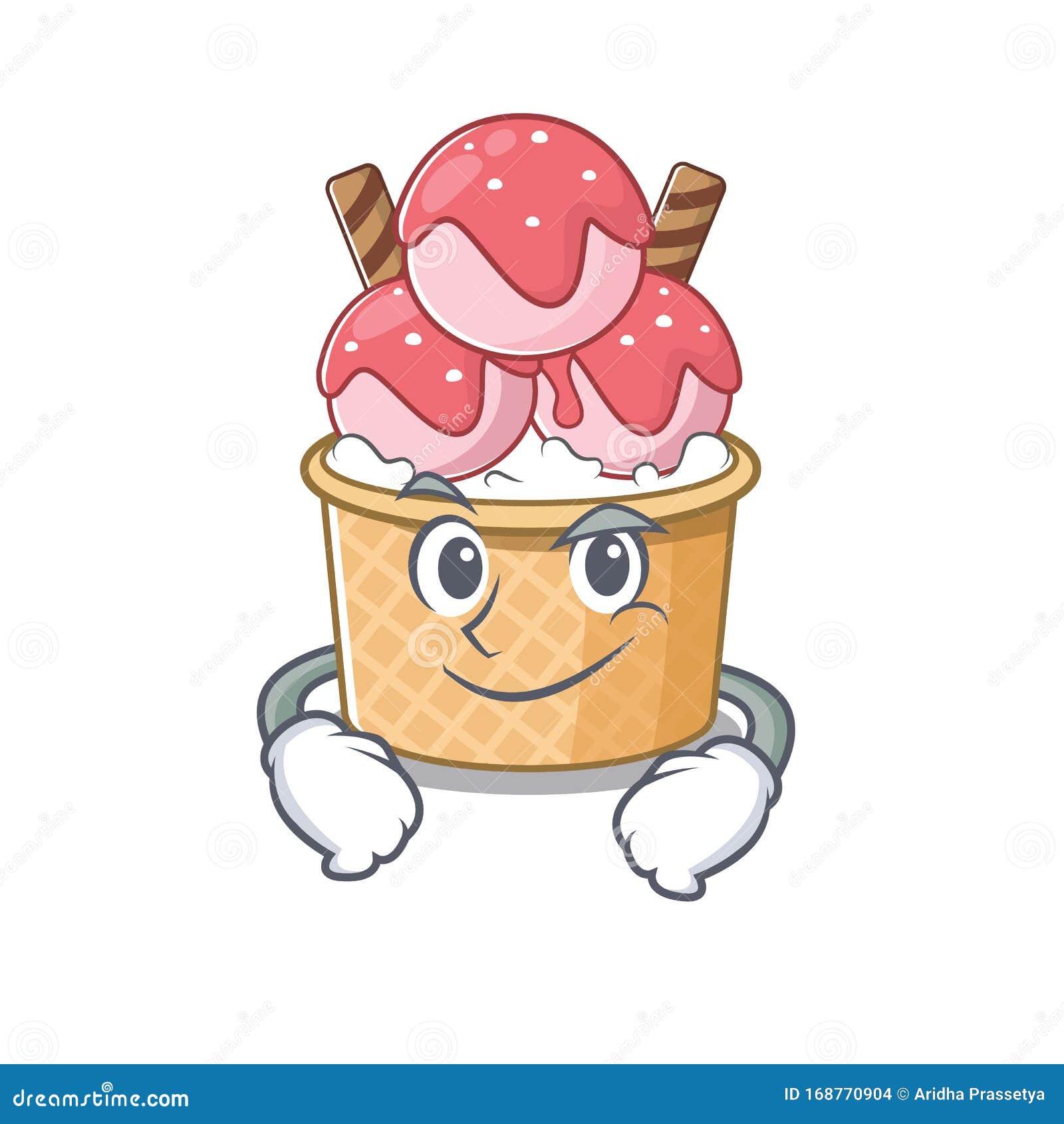 Cool Eis Sundae Mascot Charakter Mit Smirface Vektor Abbildung ...