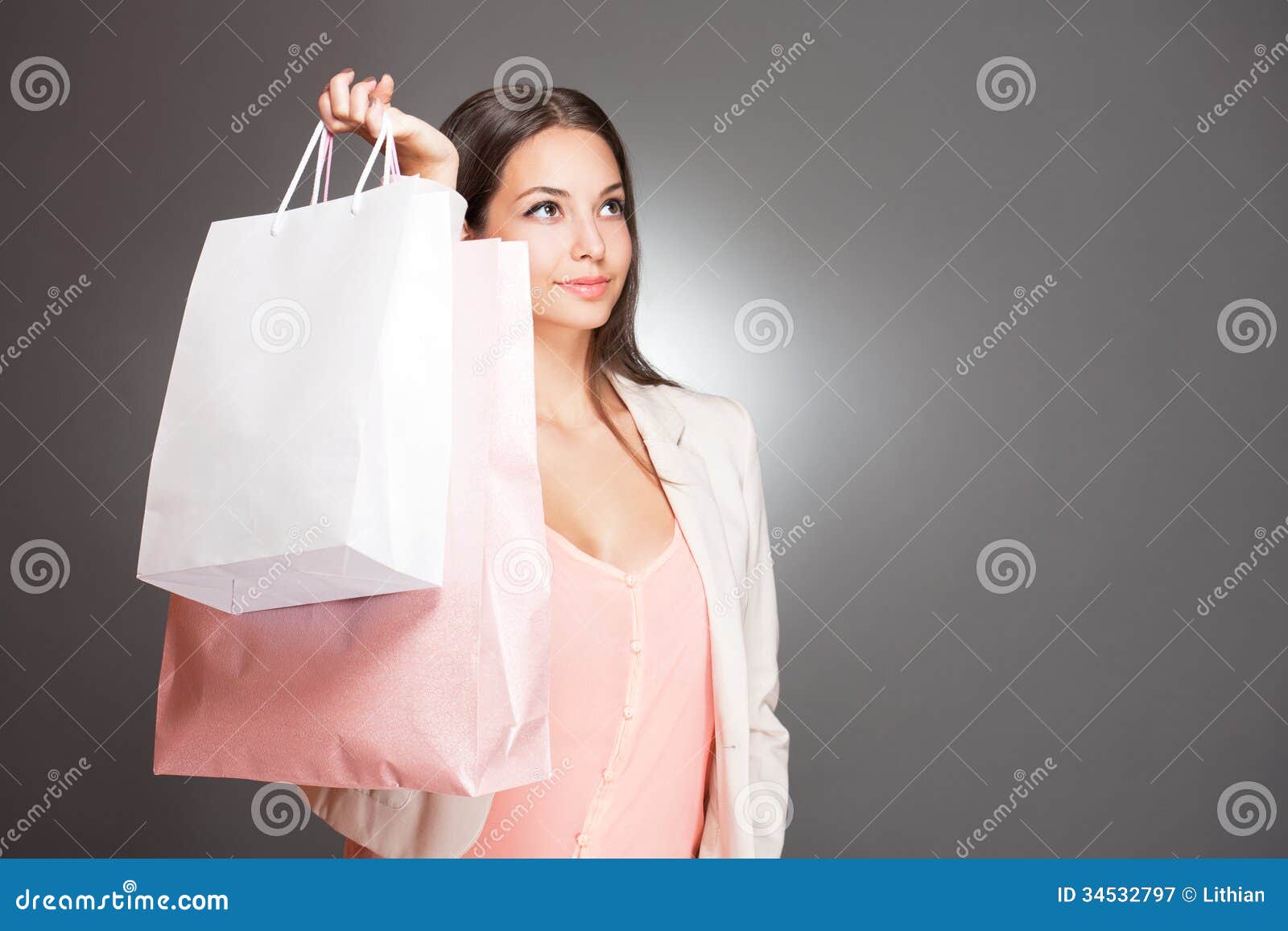 Cool elegant shopper. stock image. Image of shopaholic - 34532797