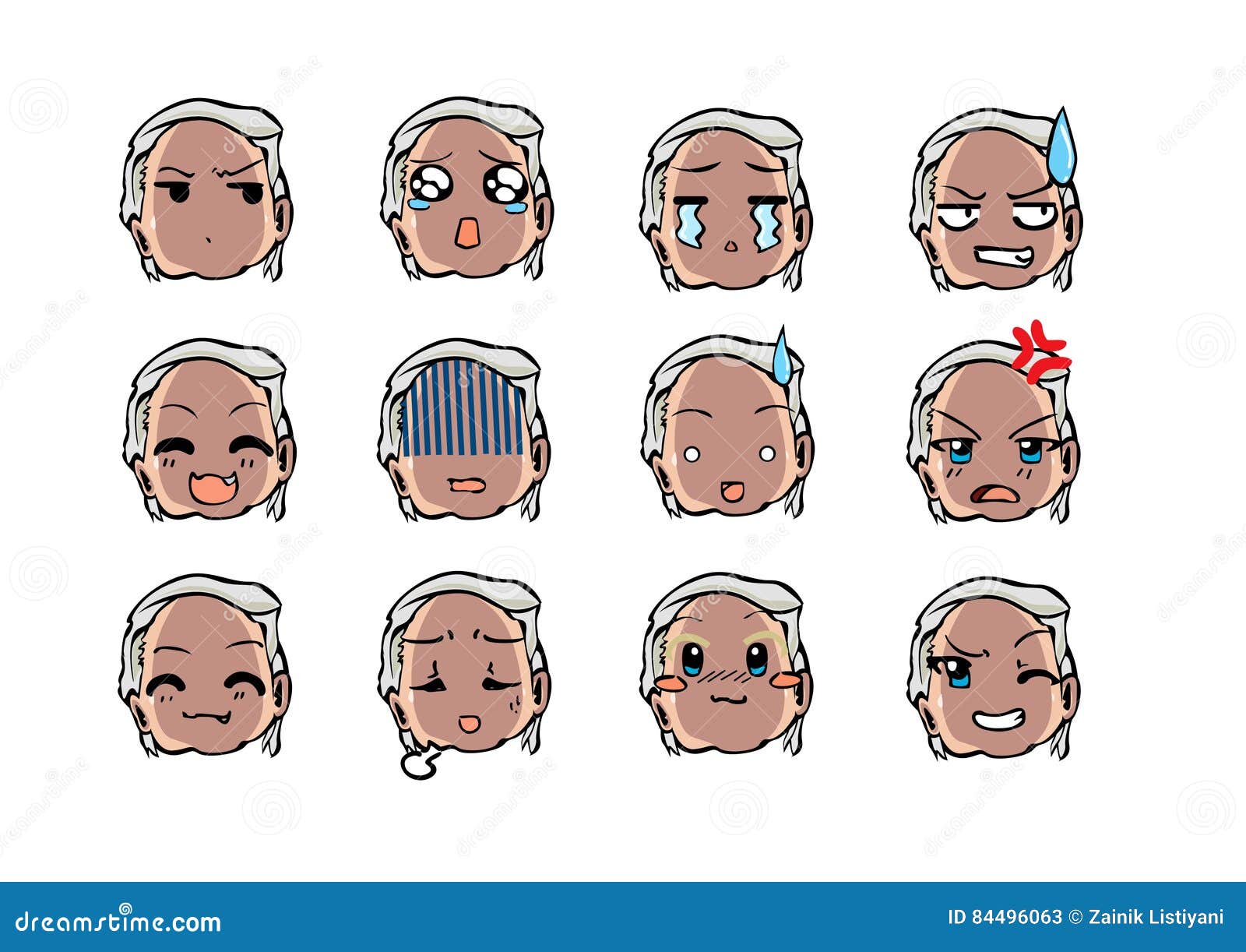 Cool emoticon style stock illustration. Illustration of cute - 84496063