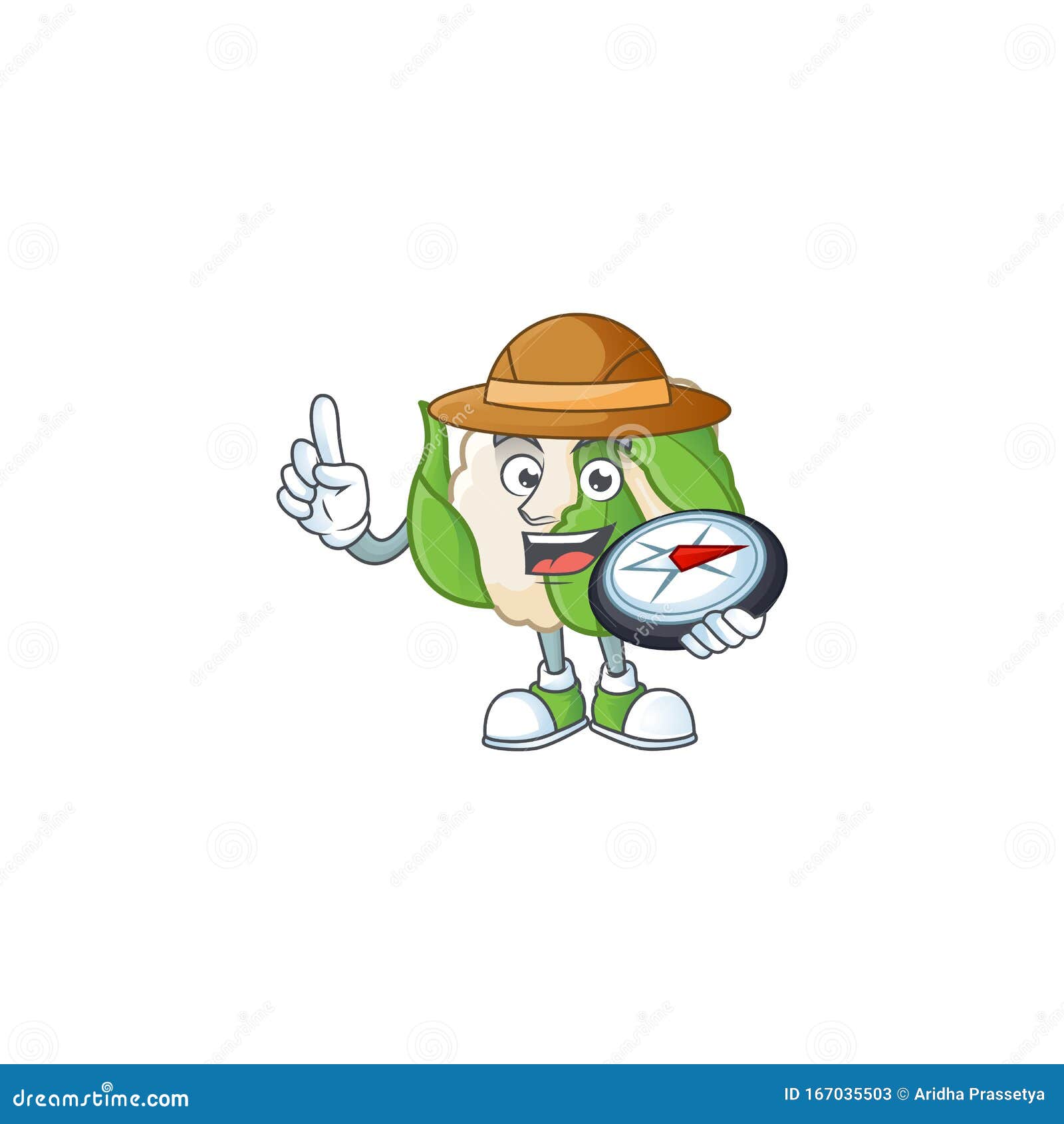 Cool Explorer Parsnip Cartoon Character With A Compass Vector ...
