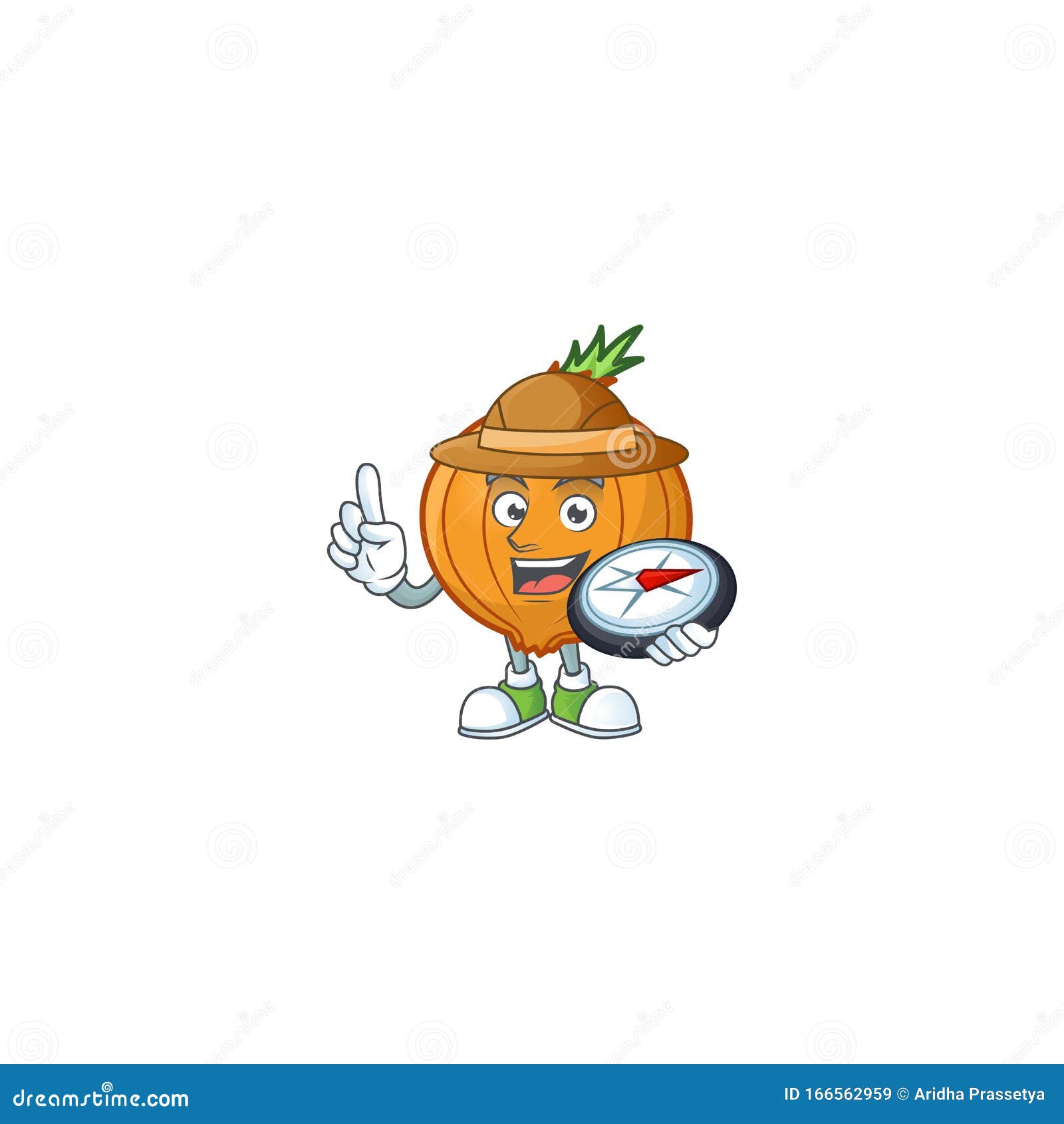 Cool Explorer Parsnip Cartoon Character With A Compass Vector ...