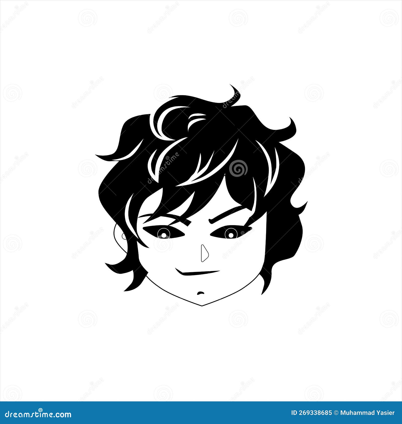 Cool Face with Black Color Design Vector Stock Vector - Illustration of ...
