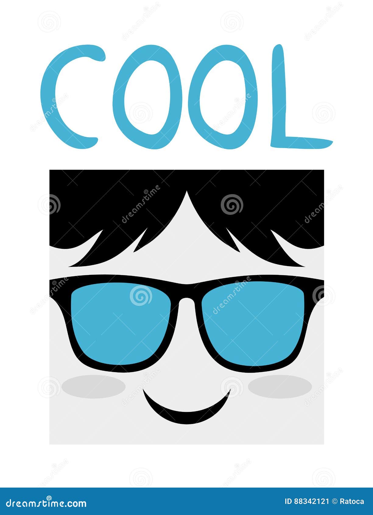 Cool face icon stock vector. Illustration of expression - 88342121
