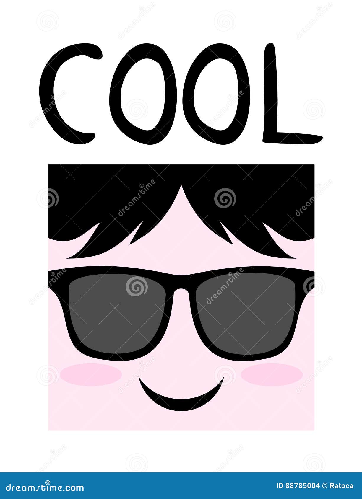 Cool face icon stock vector. Illustration of head, sunglasses - 88785004