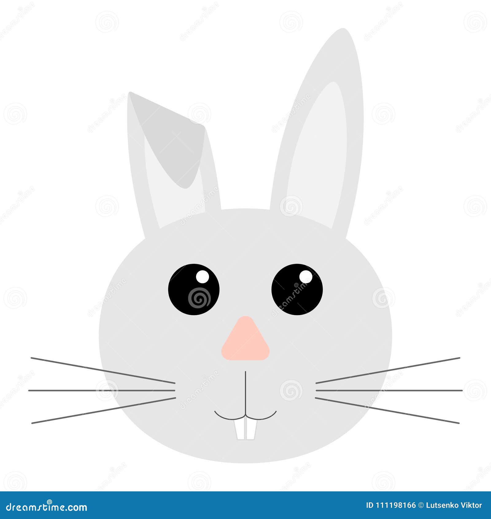 The Cool Face of a Rabbit. Flat Design Stock Illustration ...