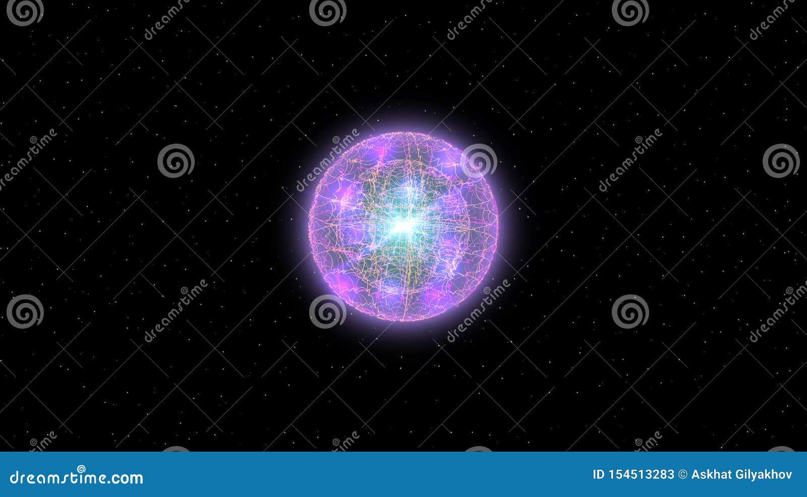 Cool Fantastic Glowing Sphere in the Space. Stock Vector - Illustration ...