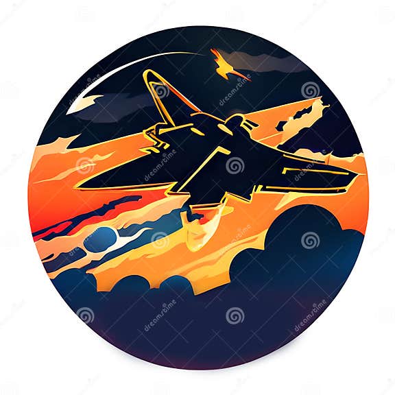 Cool Fighter Plane Graphic stock illustration. Illustration of ...
