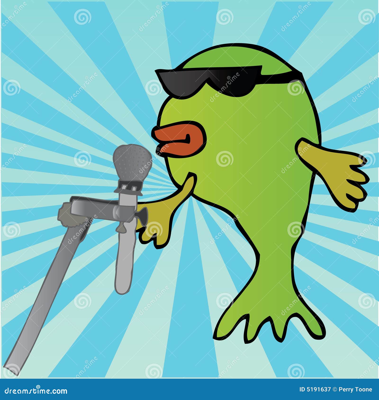 Cool fish on the mic stock vector. Illustration of aquarium - 5191637