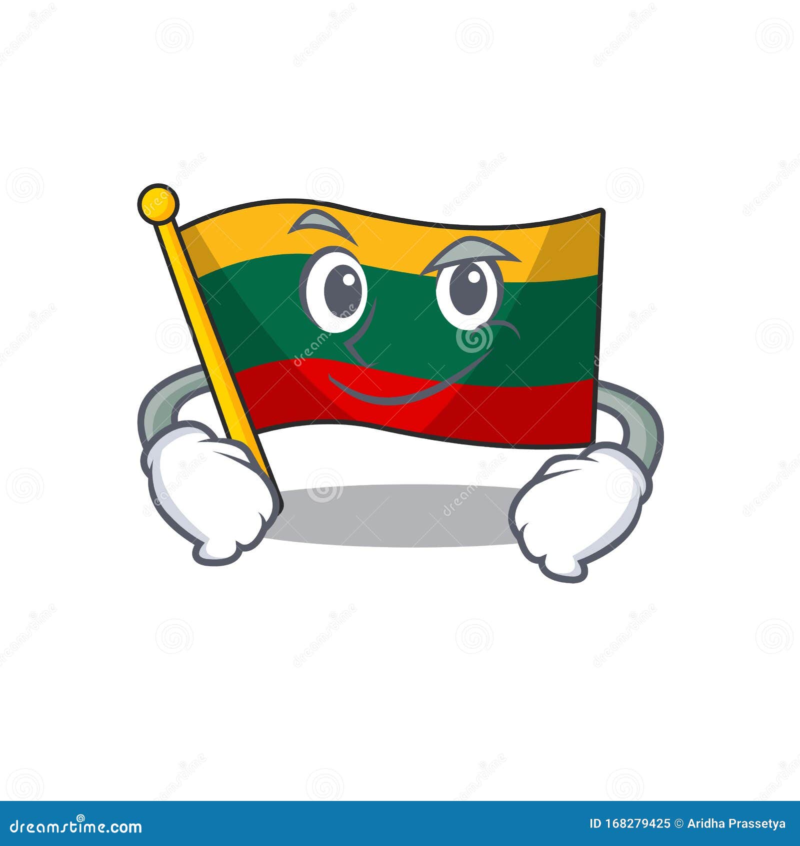Cool Flag Lithuania Mascot Character with Smirking Face Stock Vector ...