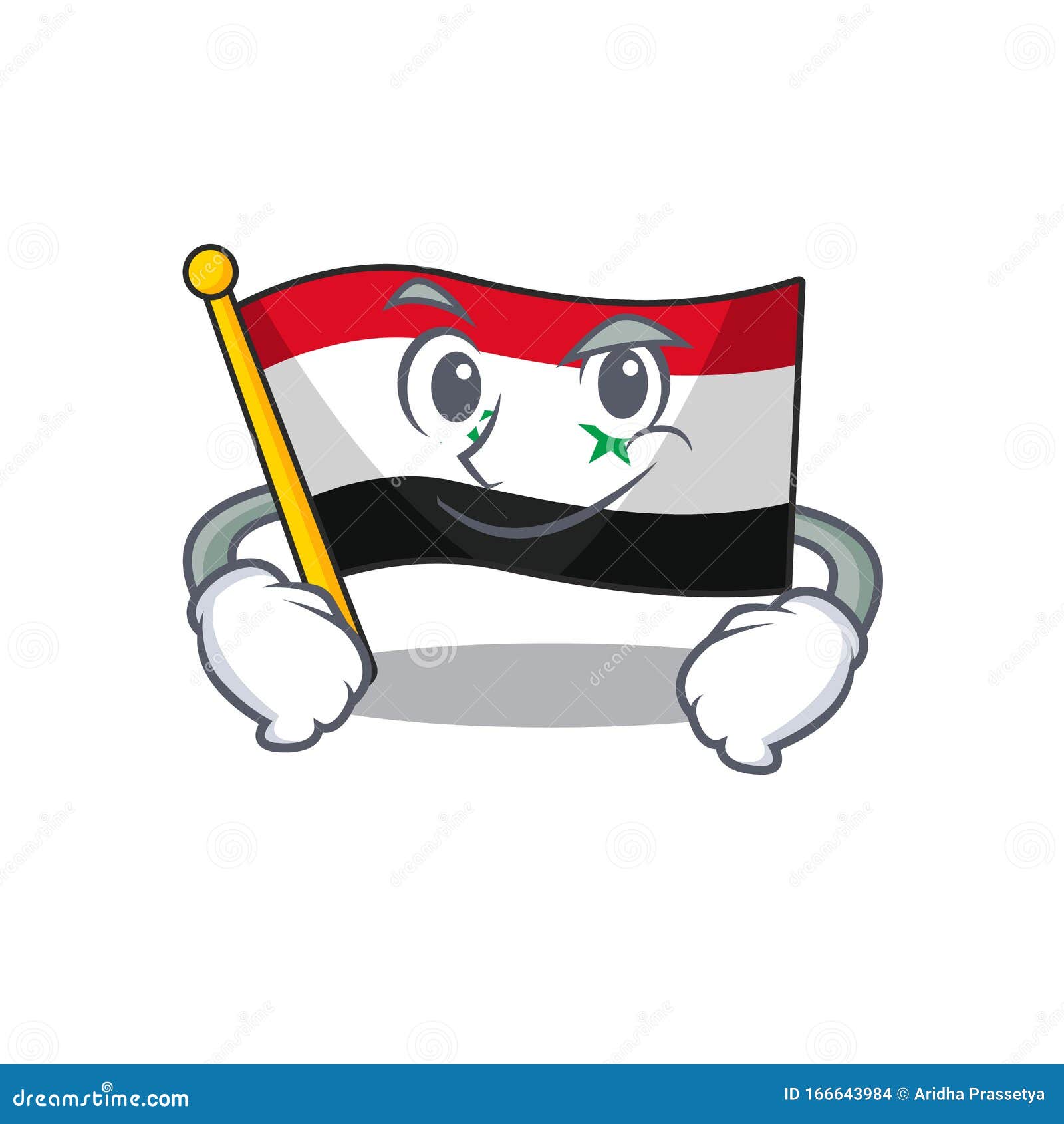 Cool Flag Syria Scroll Mascot Character with Smirking Face Stock Vector ...