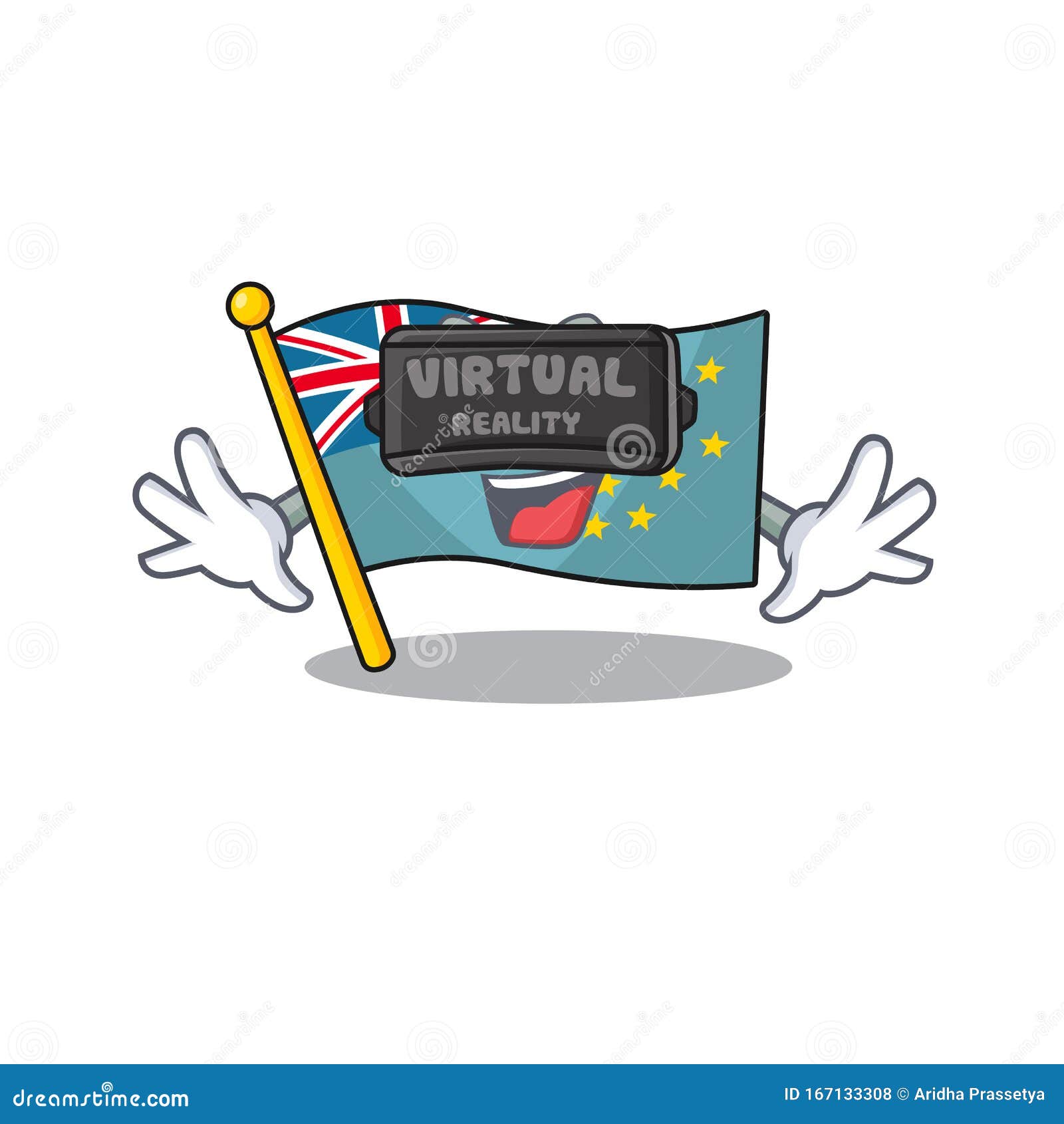 Cool Flag Tuvalu Scroll Character Mithilfe Des Virtual-Reality-Headsets ...