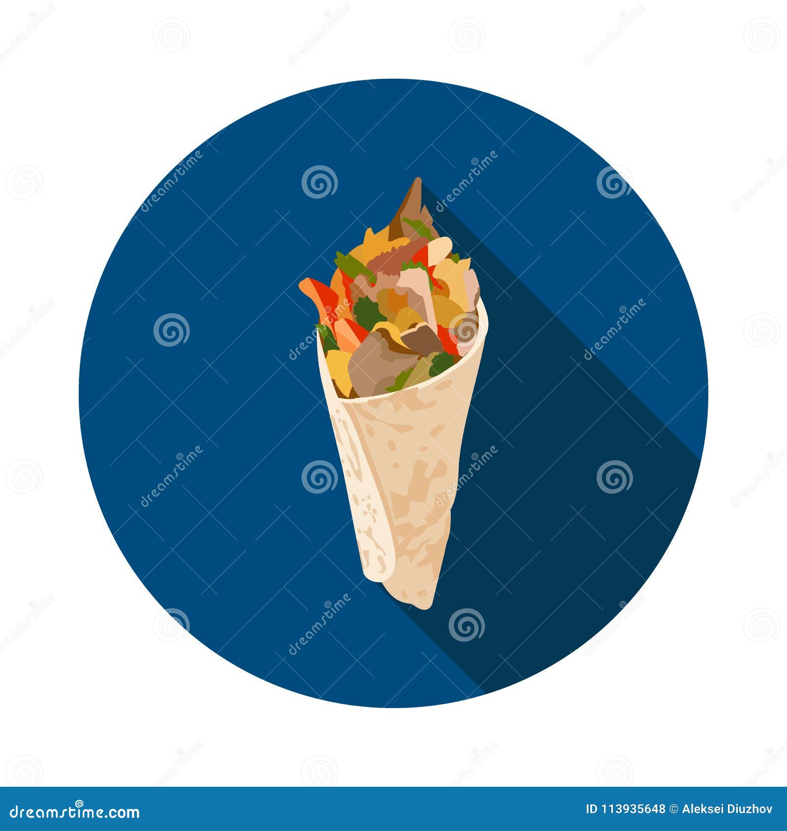 Cool flat Shawarma icon stock vector. Illustration of cucumber - 113935648