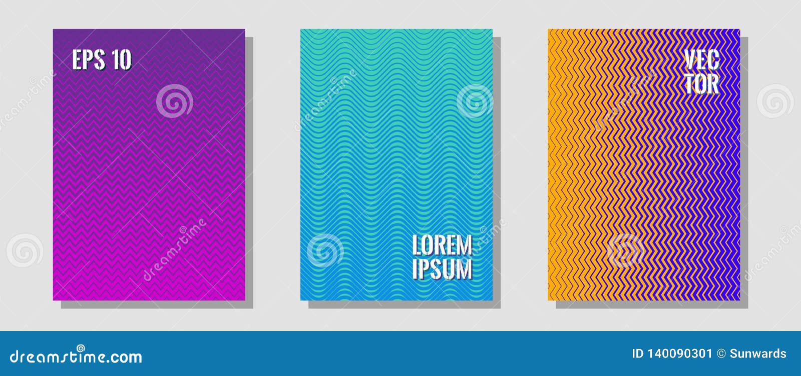 Cool Flyers Set, Vector Halftone Poster Backgrounds. Stock Vector ...