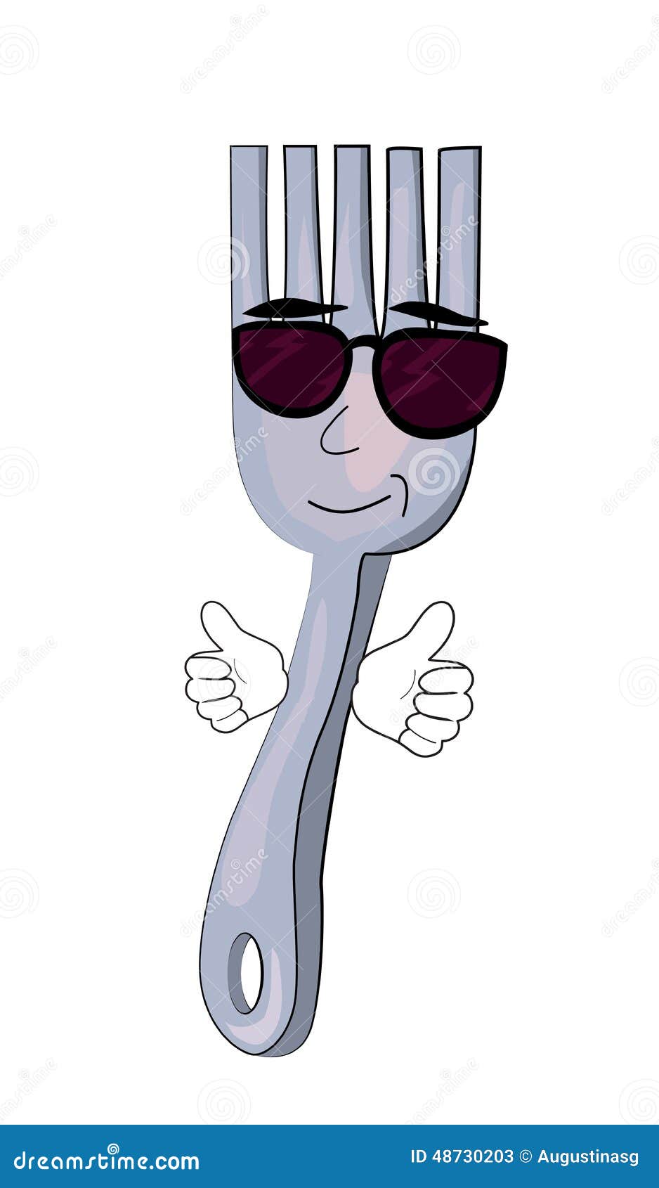 Cool fork cartoon stock illustration. Illustration of supper - 48730203