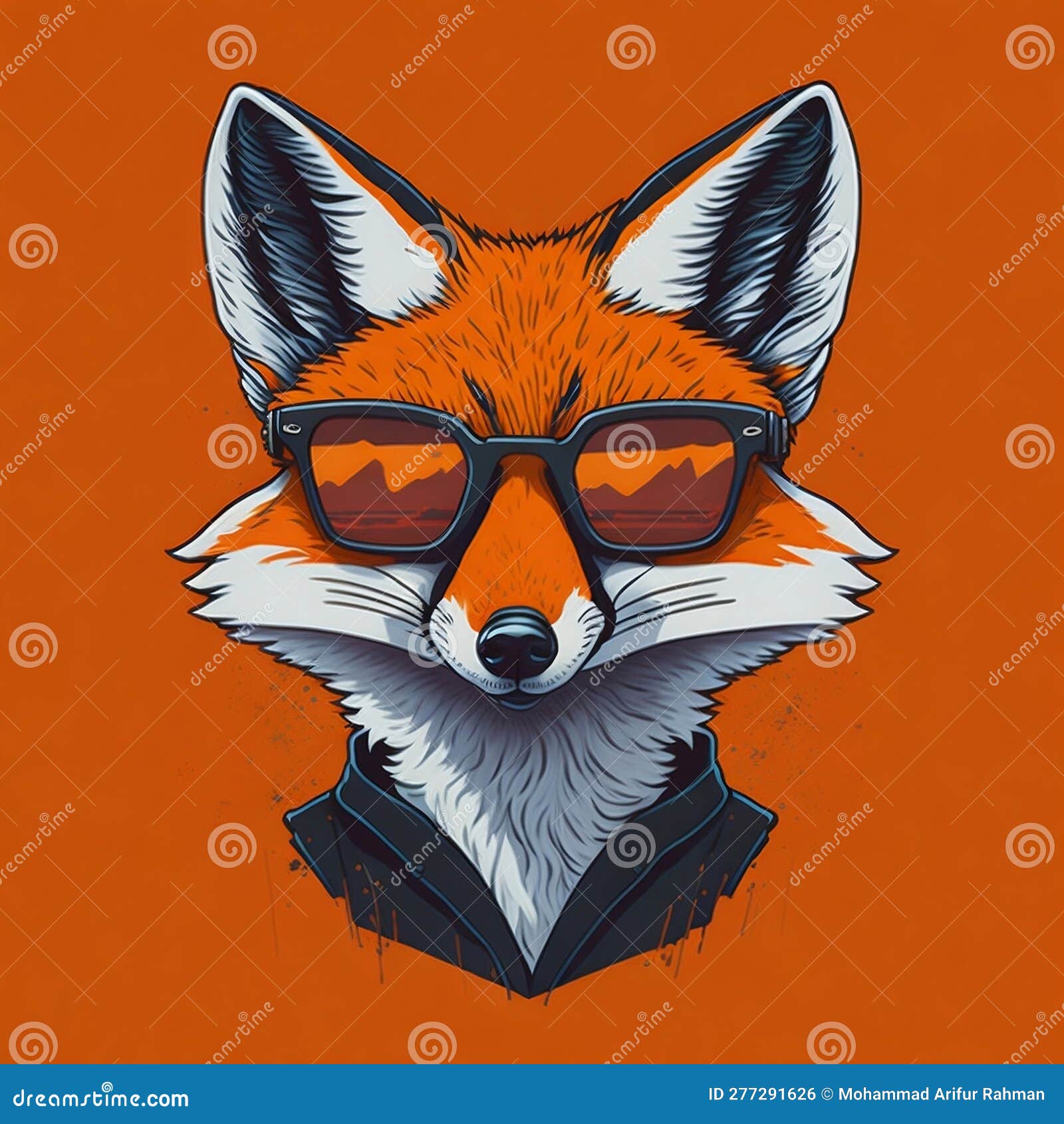 The Cool Fox with Sunglasses Illustration Stock Vector - Illustration ...
