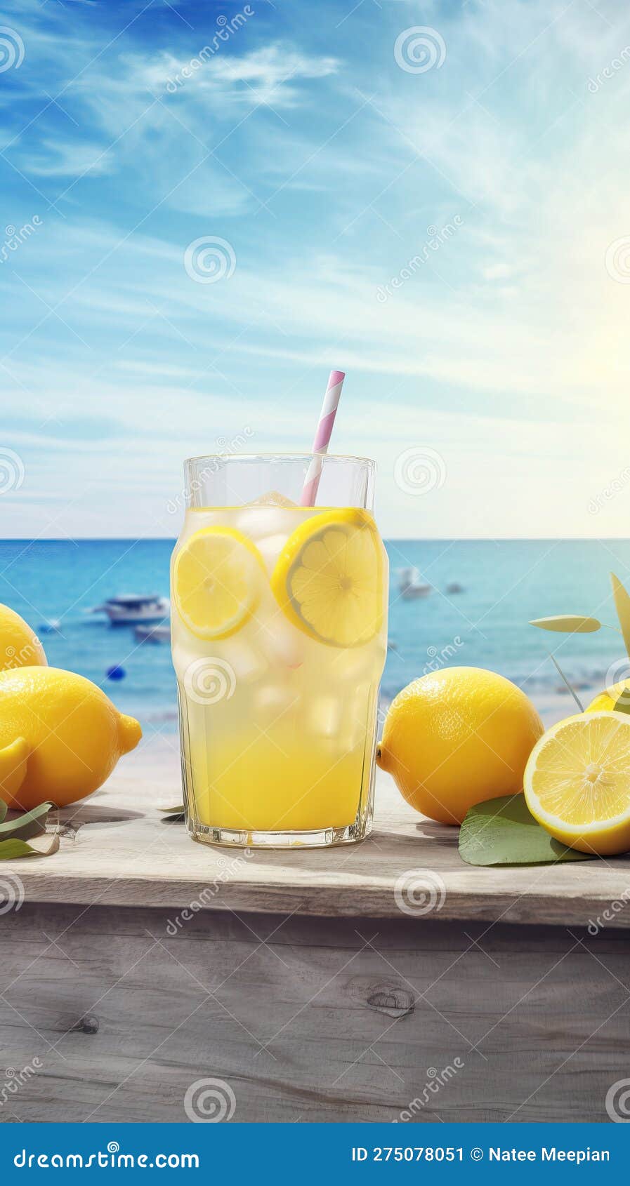 Cool Freshly Homemade Lemonade and Lemon. Generative AI Stock ...