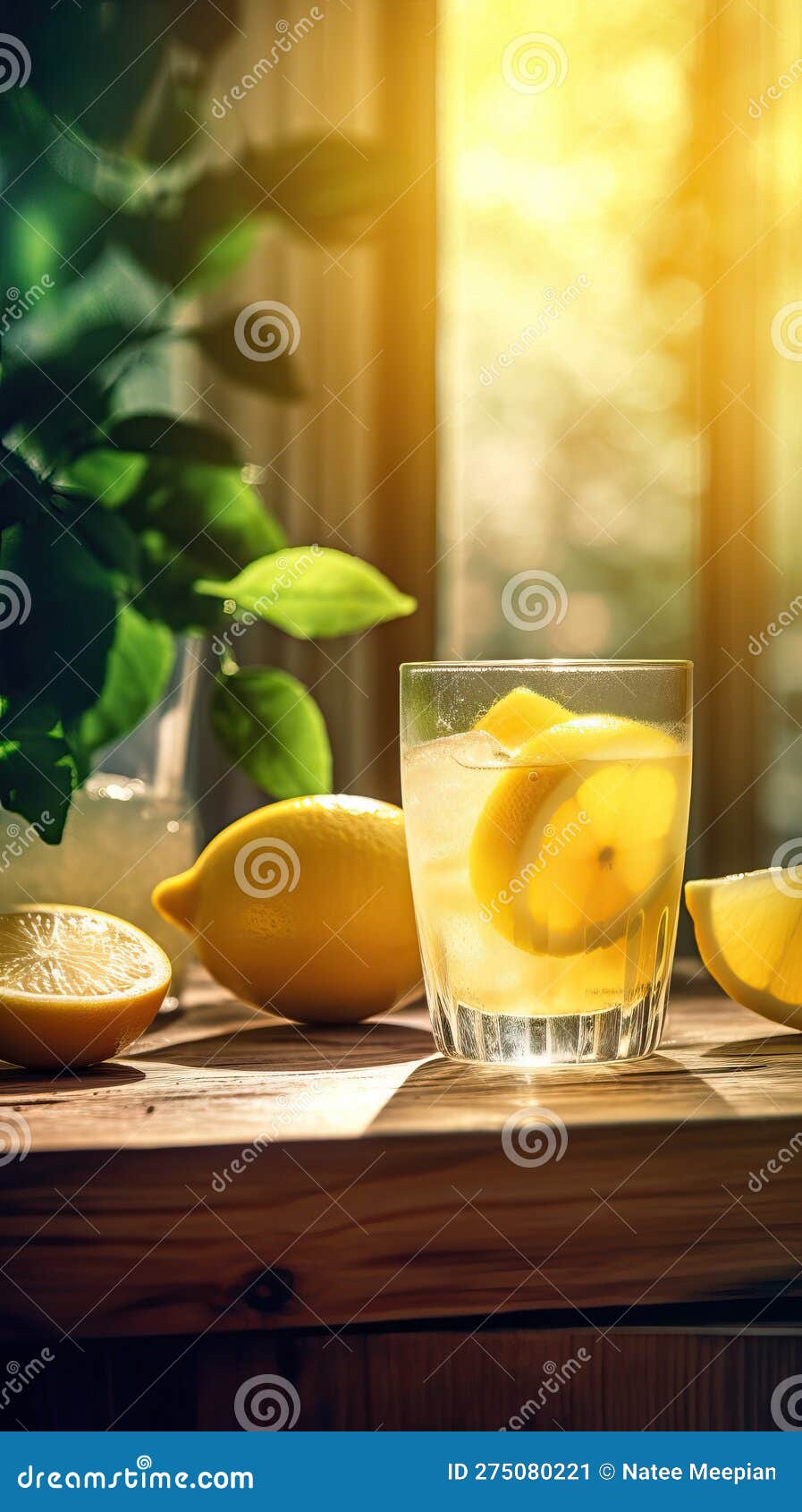 Cool Freshly Homemade Lemonade and Lemon. Generative AI Stock ...