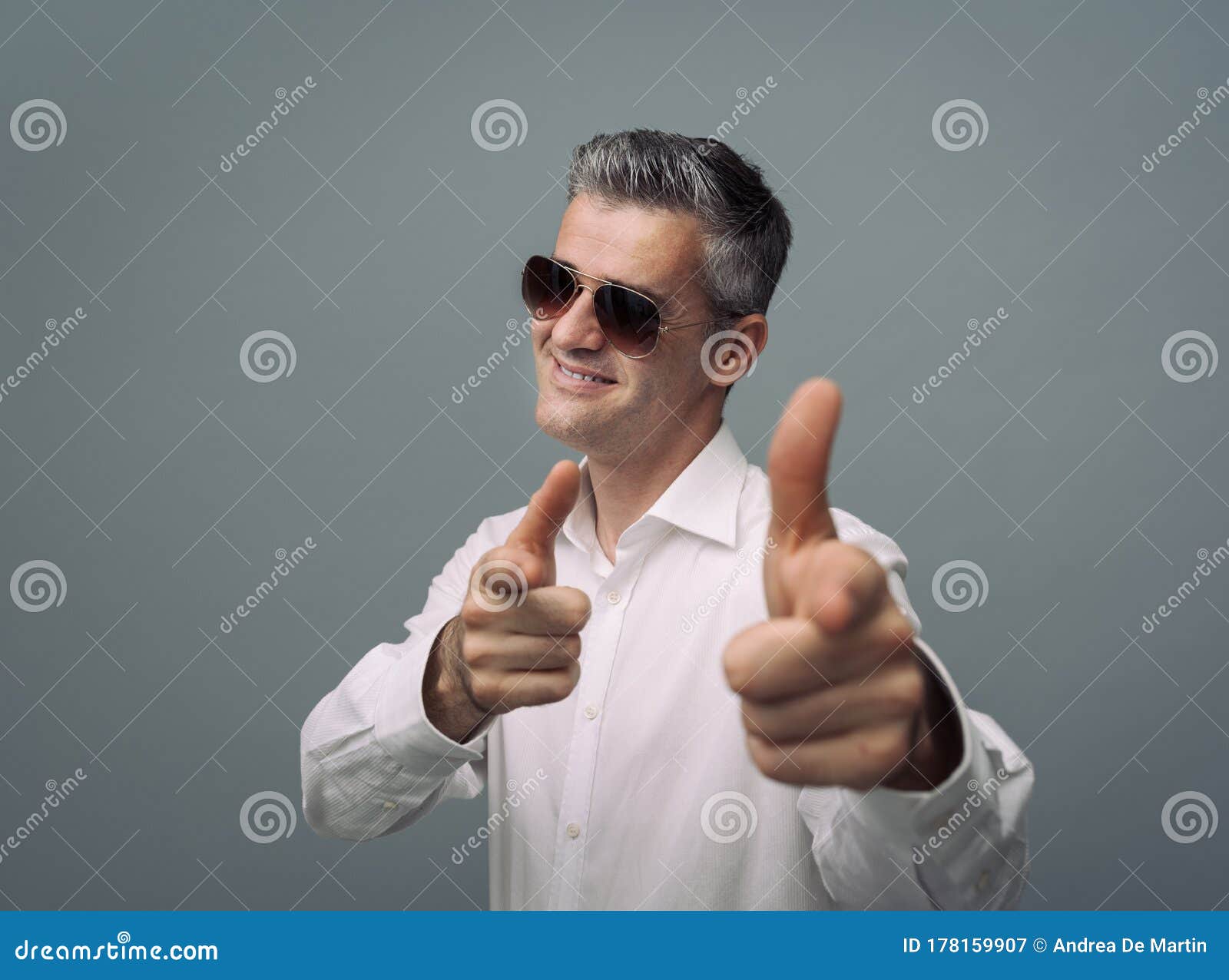 Cool Friendly Guy Pointing at Camera Stock Image - Image of cool ...