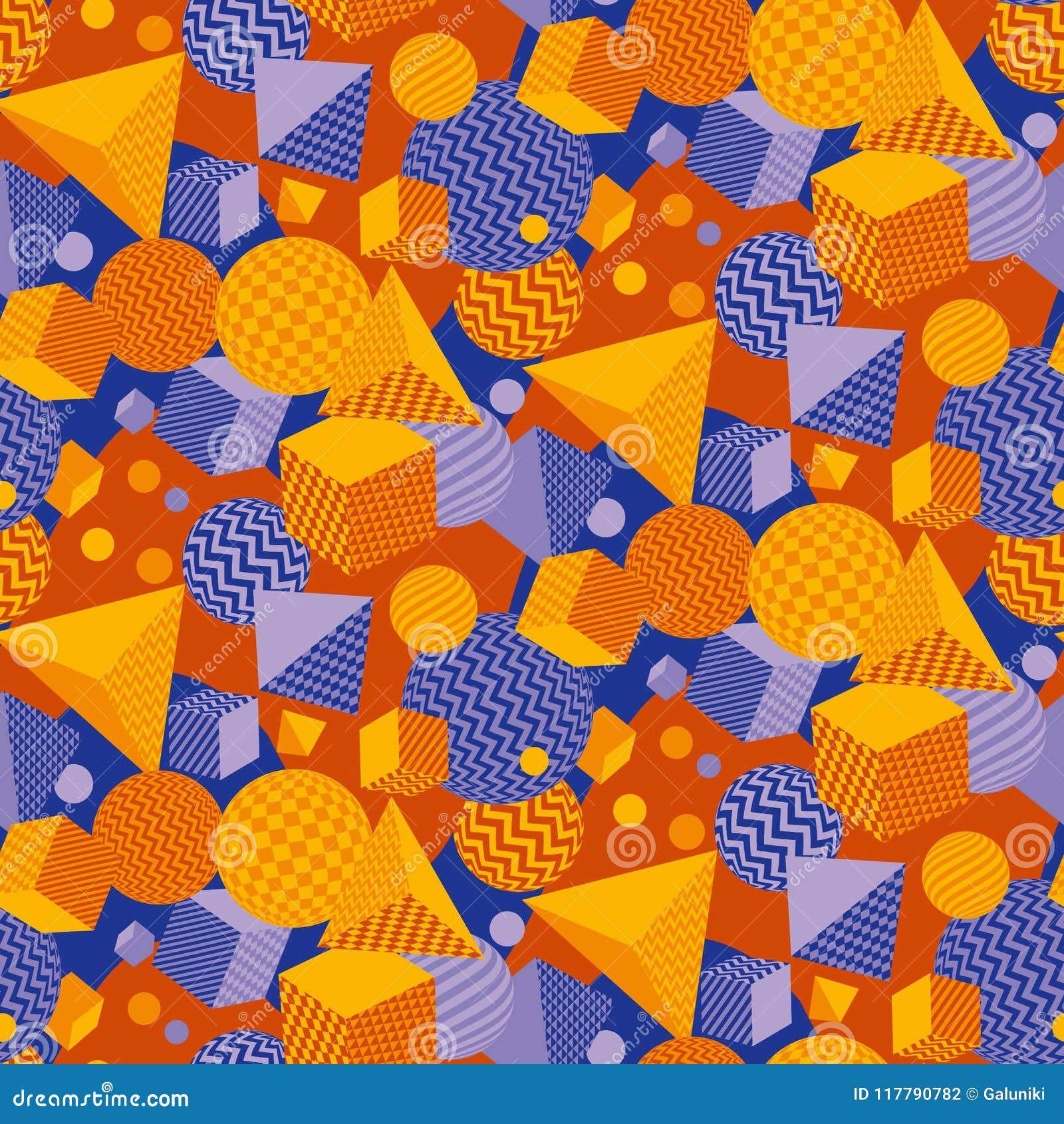 Cool and Fun Geometric Seamless Pattern. Stock Vector - Illustration of ...