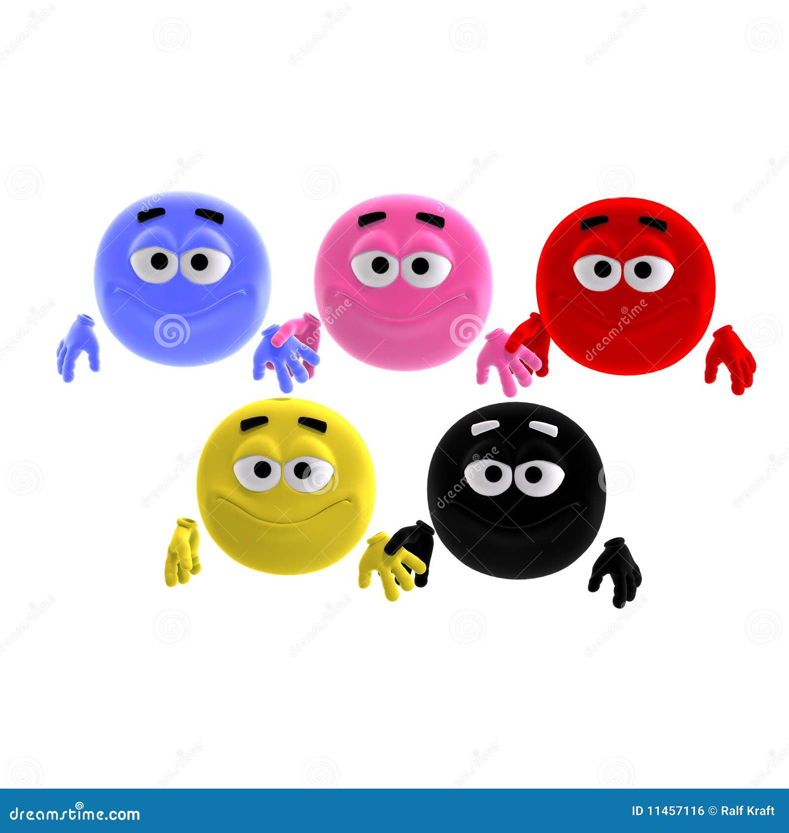 Cool And Funny Emoticon In All Colors Of The Stock Photography ...