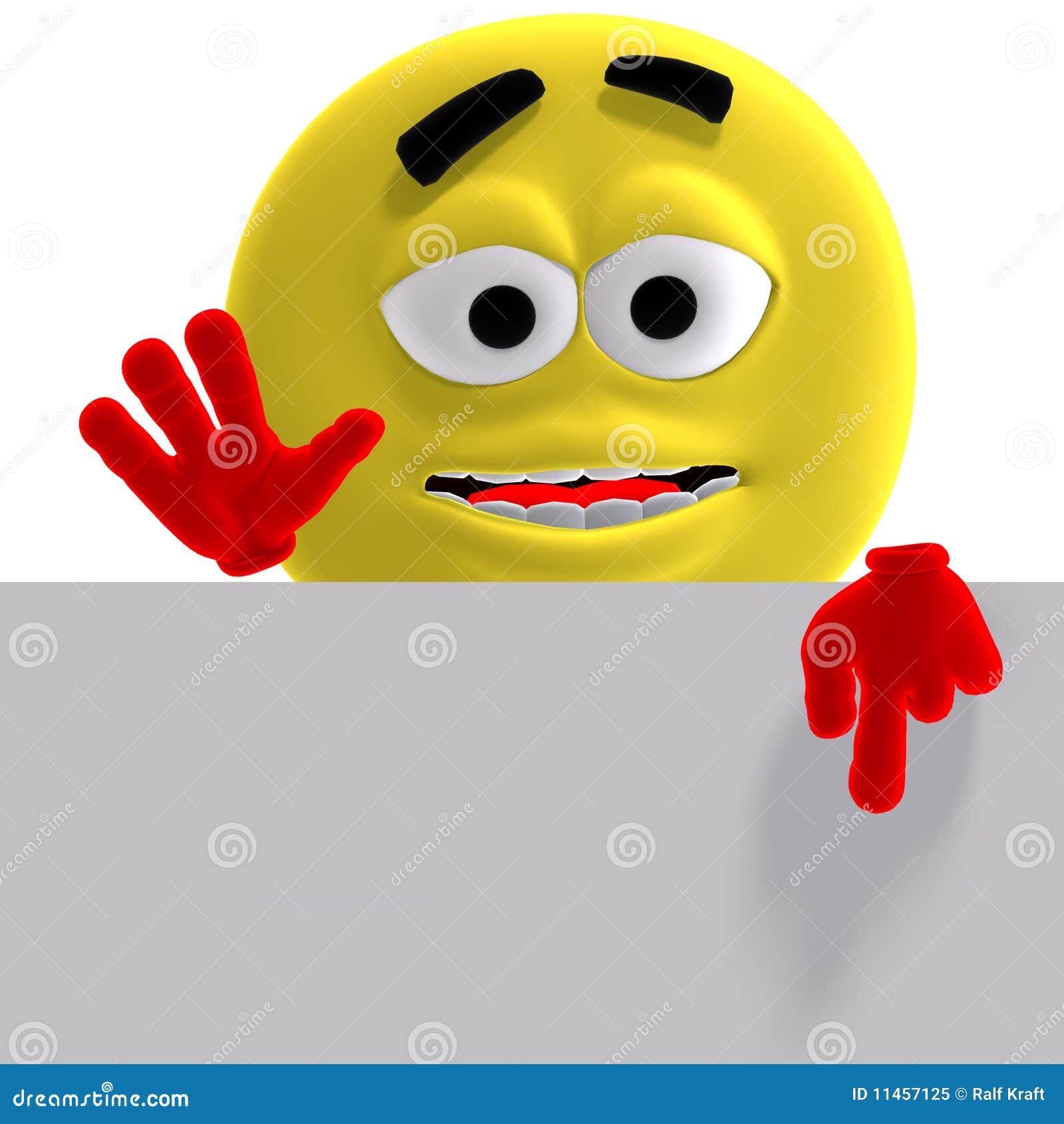Cool and Funny Yellow Emoticon Says Look Here Stock Illustration ...