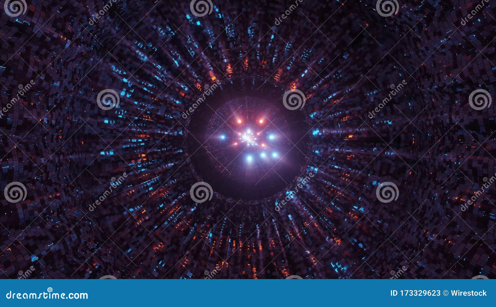 Cool Futuristic Background with Lit Red and Blue Circles in the Middle ...