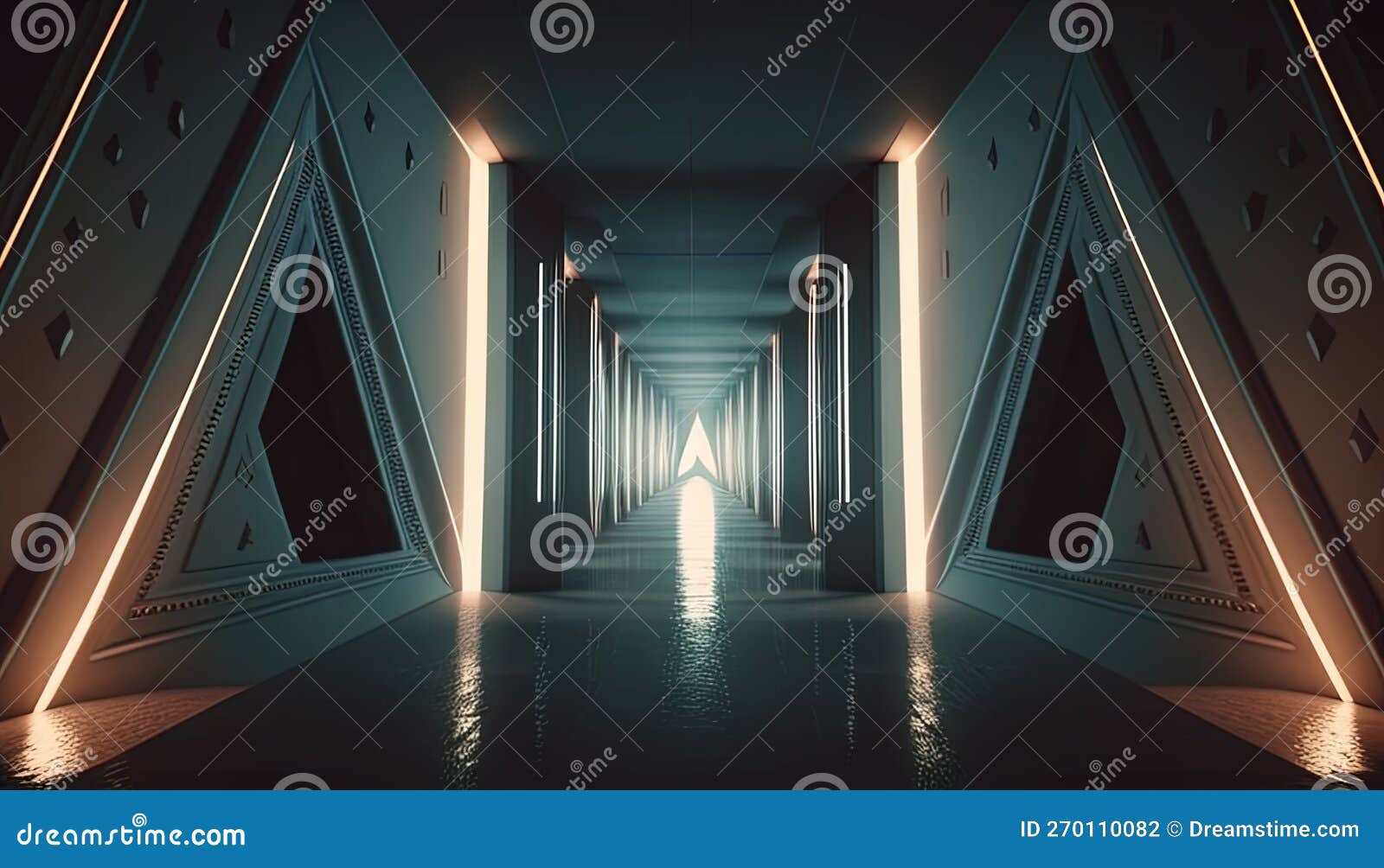 A Cool and Futuristic Hallway with a Trippy Triangular Form, a ...