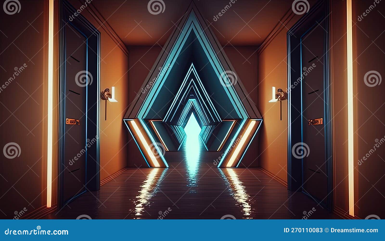 A Cool and Futuristic Hallway with a Trippy Triangular Form, a ...