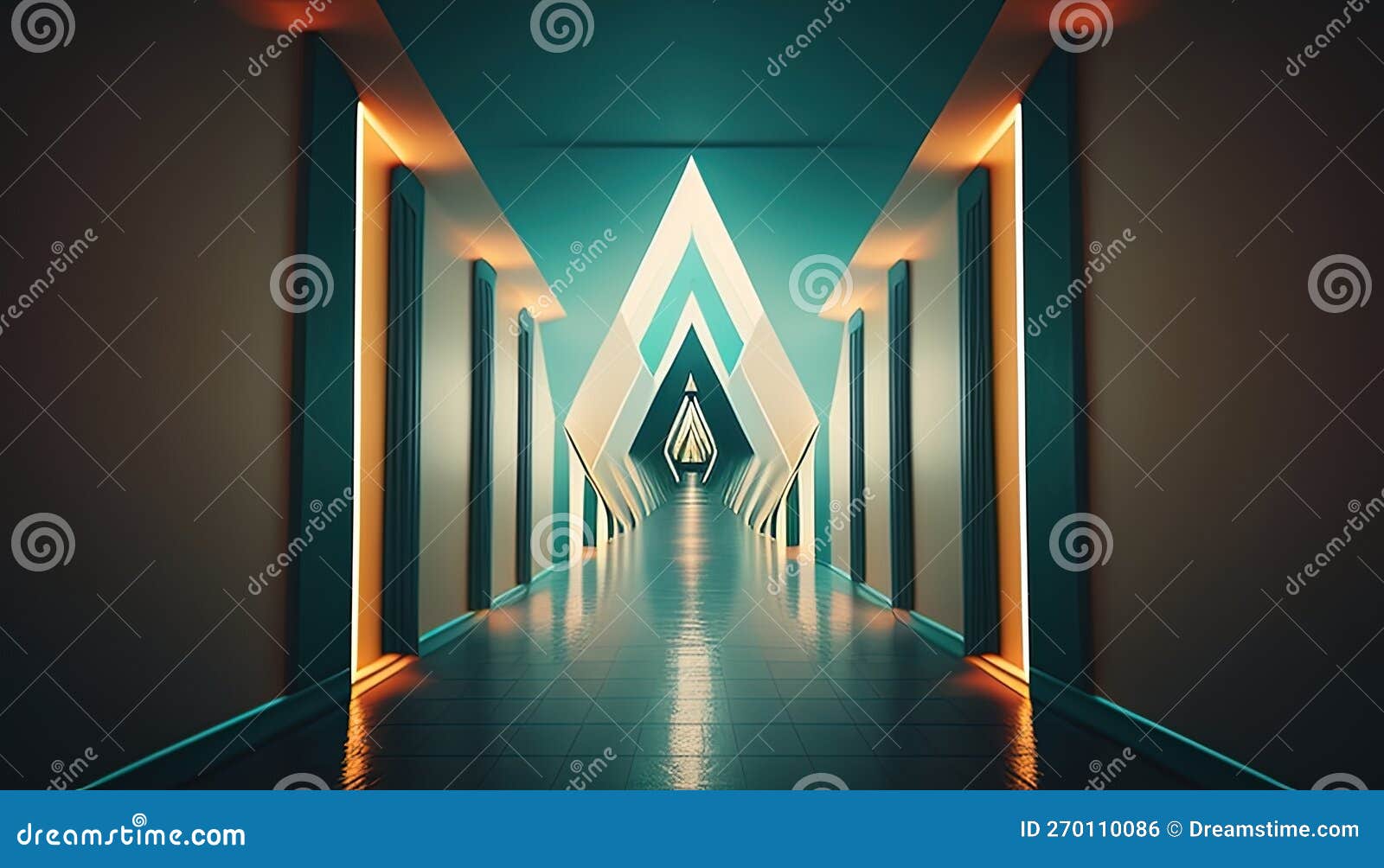 A Cool and Futuristic Hallway with a Trippy Triangular Form, a ...