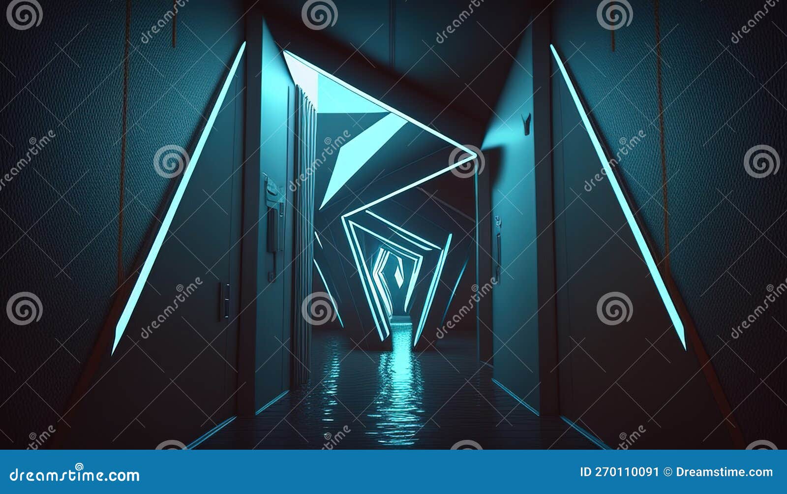 A Cool and Futuristic Hallway with a Trippy Triangular Form, a ...