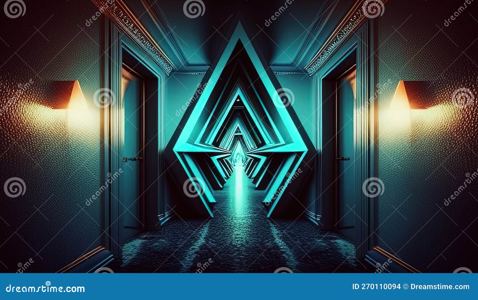 A Cool and Futuristic Hallway with a Trippy Triangular Form, a ...