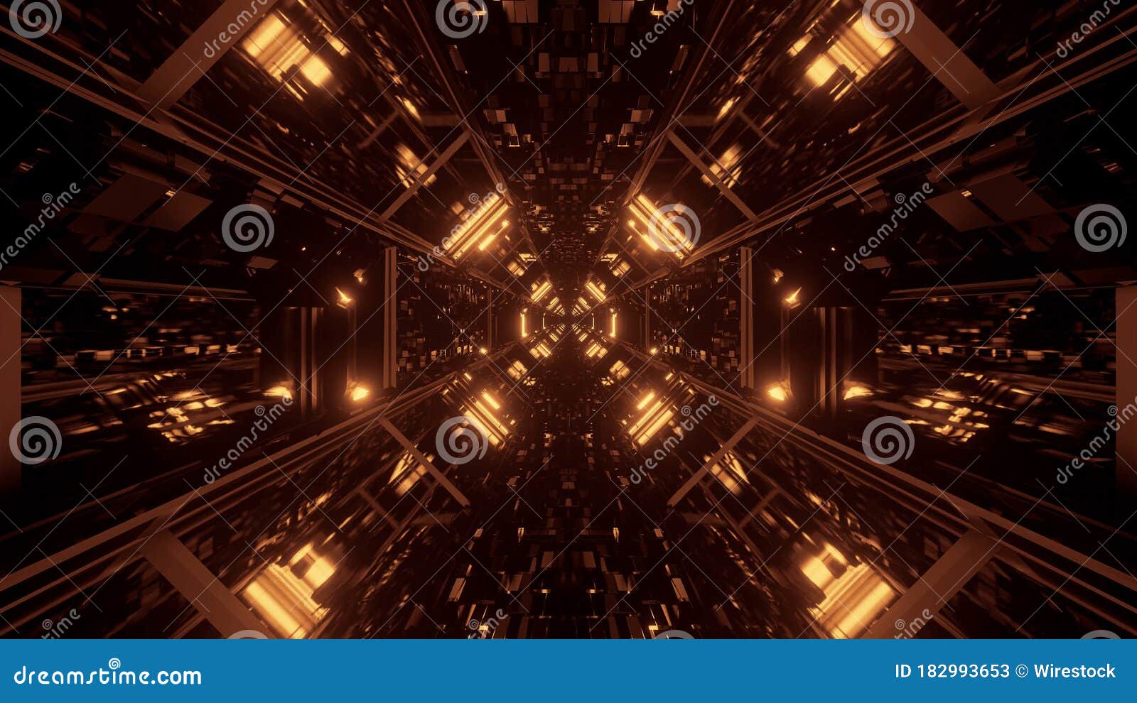 Cool Futuristic Sci-fi Techno Yellow Lights- Background Stock ...