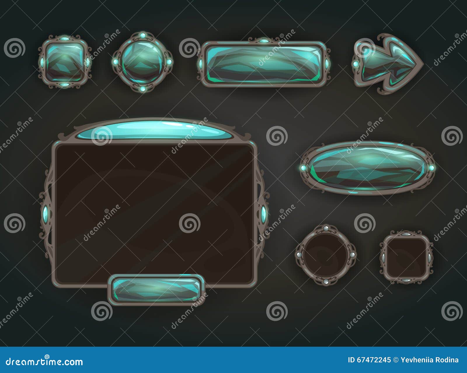 Cool Game User Interface Vector Assets Stock Vector - Illustration of ...