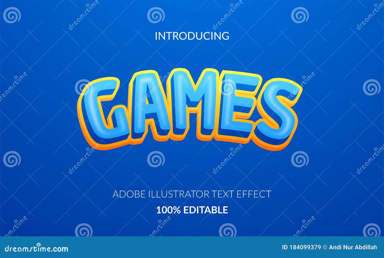 Cool Games for Kid and Fun Text Effect. 100 Editable Adobe Illustrator ...