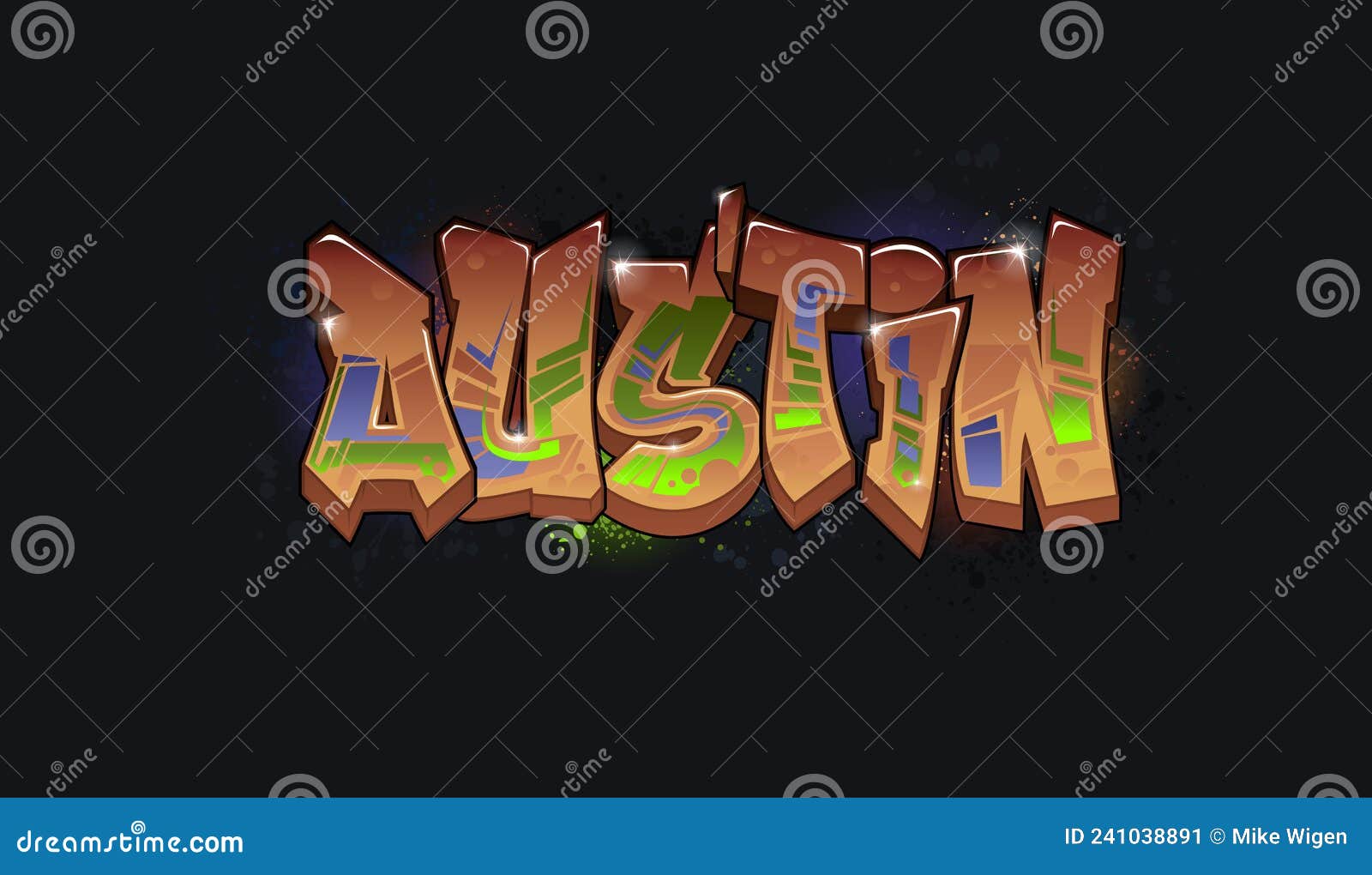 A Cool Genuine Wildstyle Graffiti Art Styled Name Design - Austin Stock ...